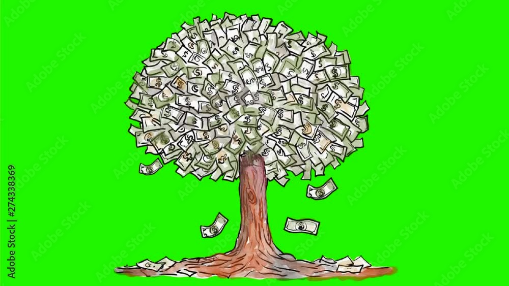 2d Animation motion graphics showing a watercolor of a money tree with ...