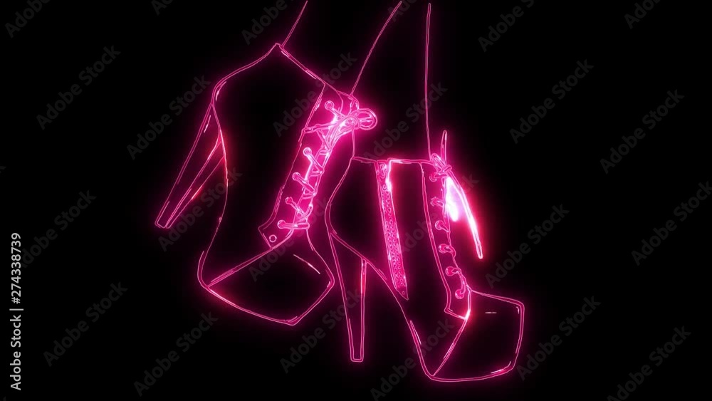 women's shoes with heels that glow red with neon light vídeo de Stock ...