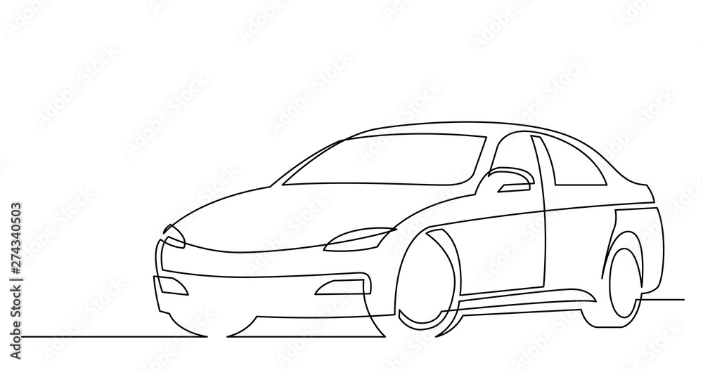 continuous line drawing of modern beautiful car Stock Vector | Adobe Stock