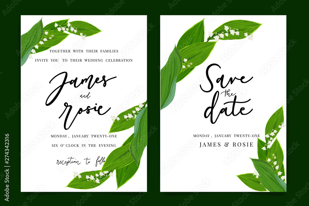 summer Wedding Invitation, floral invite thank you, rsvp modern card ...
