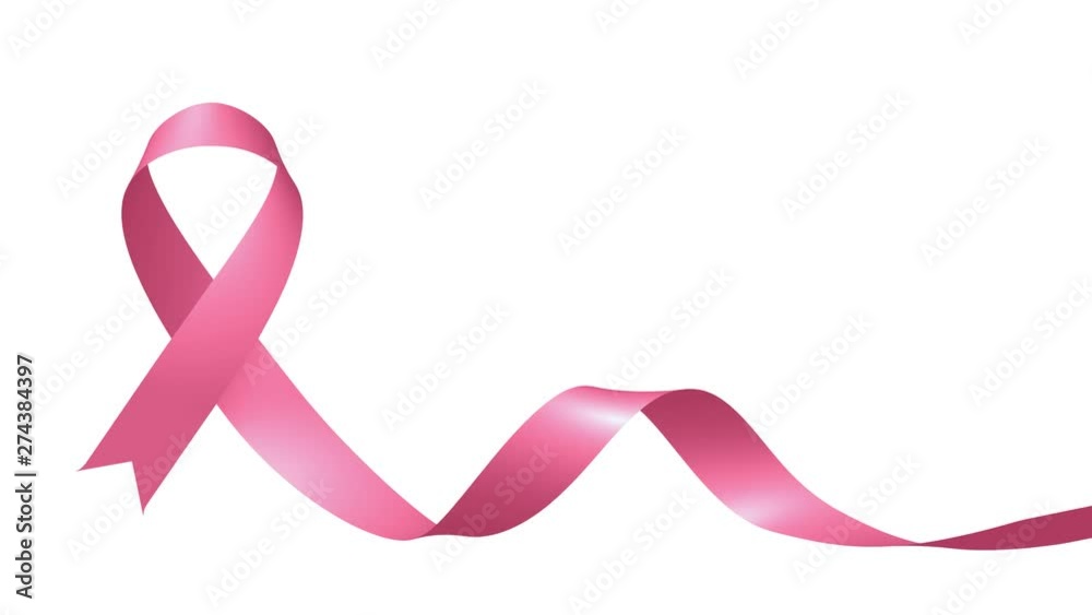 Pink ribbon of breast cancer awareness campaign in october month 3D ...