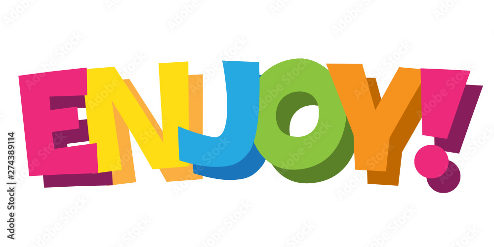 ENJOY! cartoon-style hand lettering banners Stock Vector | Adobe Stock