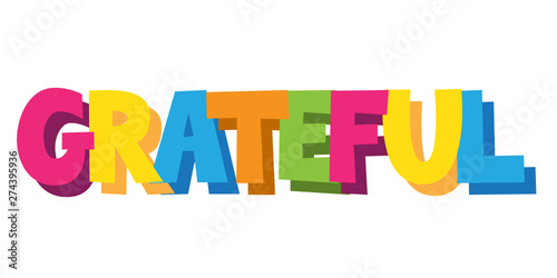 GRATEFUL! cartoon-style hand lettering banner Stock Vector | Adobe Stock