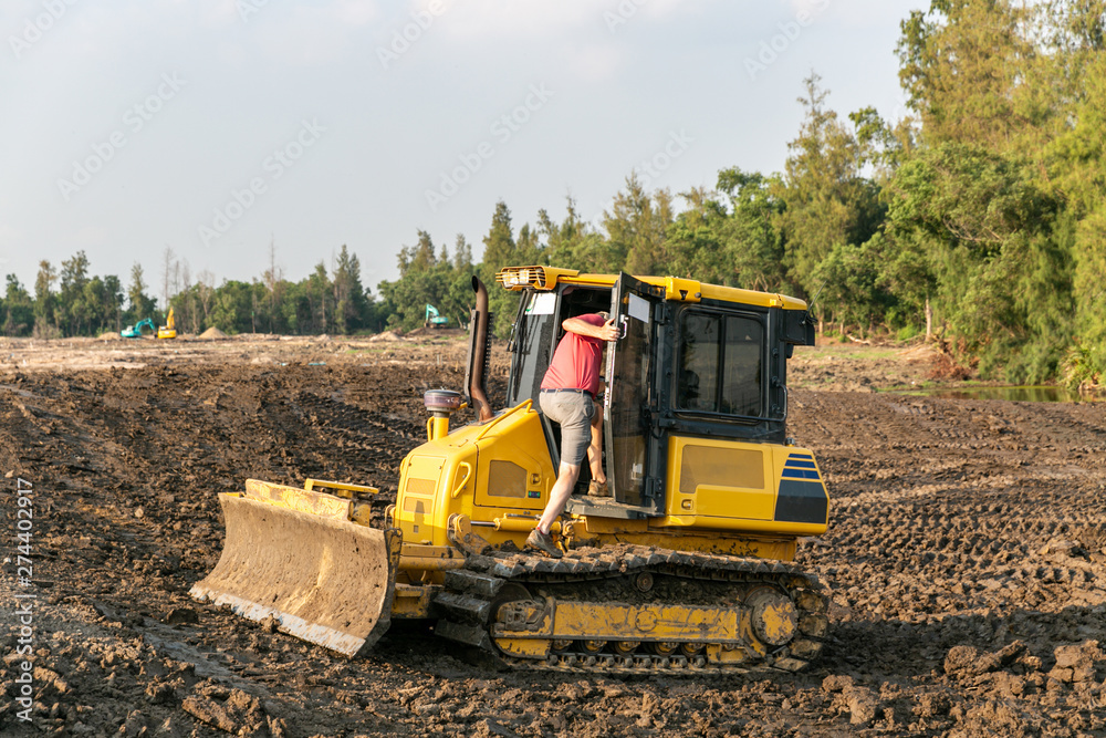 Bulldozer. Mechanical Site Preparation. Heavy-duty construction for ...