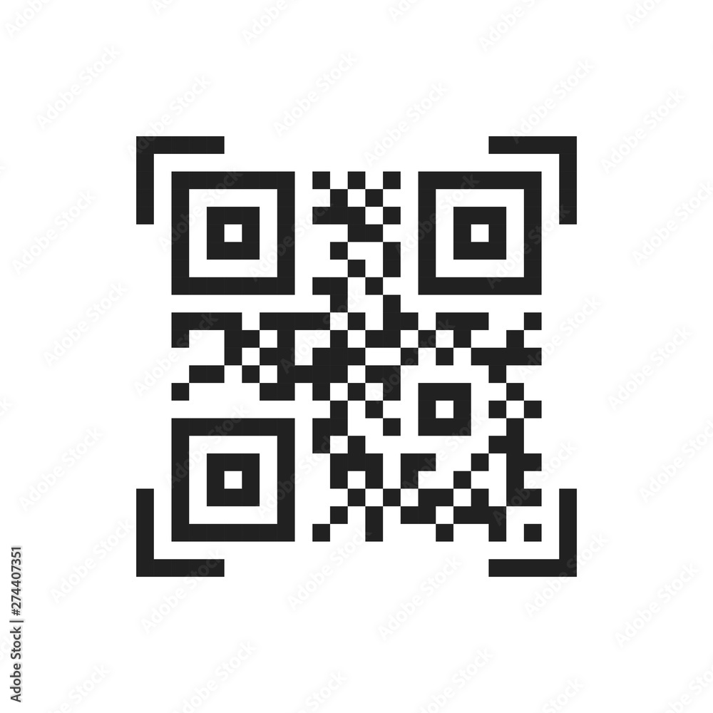 QR code icon. The code of the QR, the identifier of the goods or ...