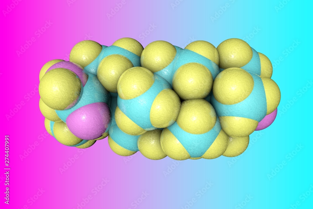 Molecular model of oleanolic acid or oleanic acid, one of the most ...