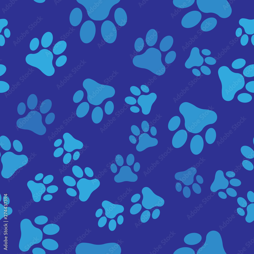 Dark Blue Paw Print