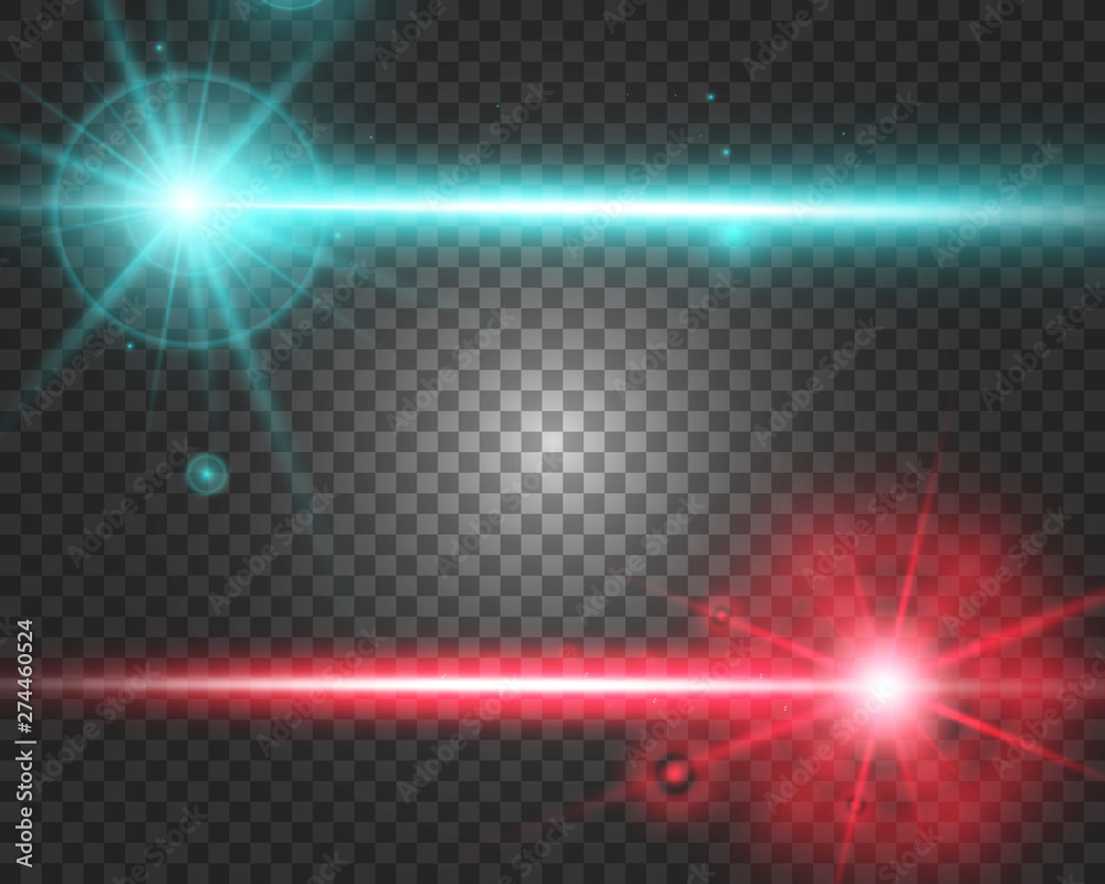 Abstract laser beam. Transparent isolated on black background. Vector ...