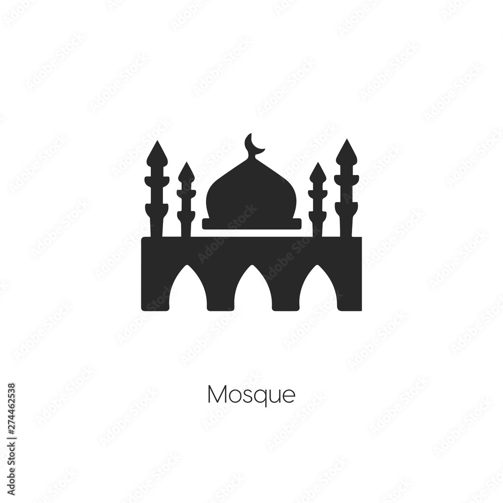 Mosque icon. islamic symbol vector symbol. Linear style sign for mobile ...