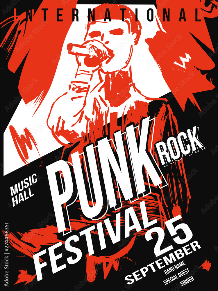 Punk rock festival poster template Stock Vector | Adobe Stock