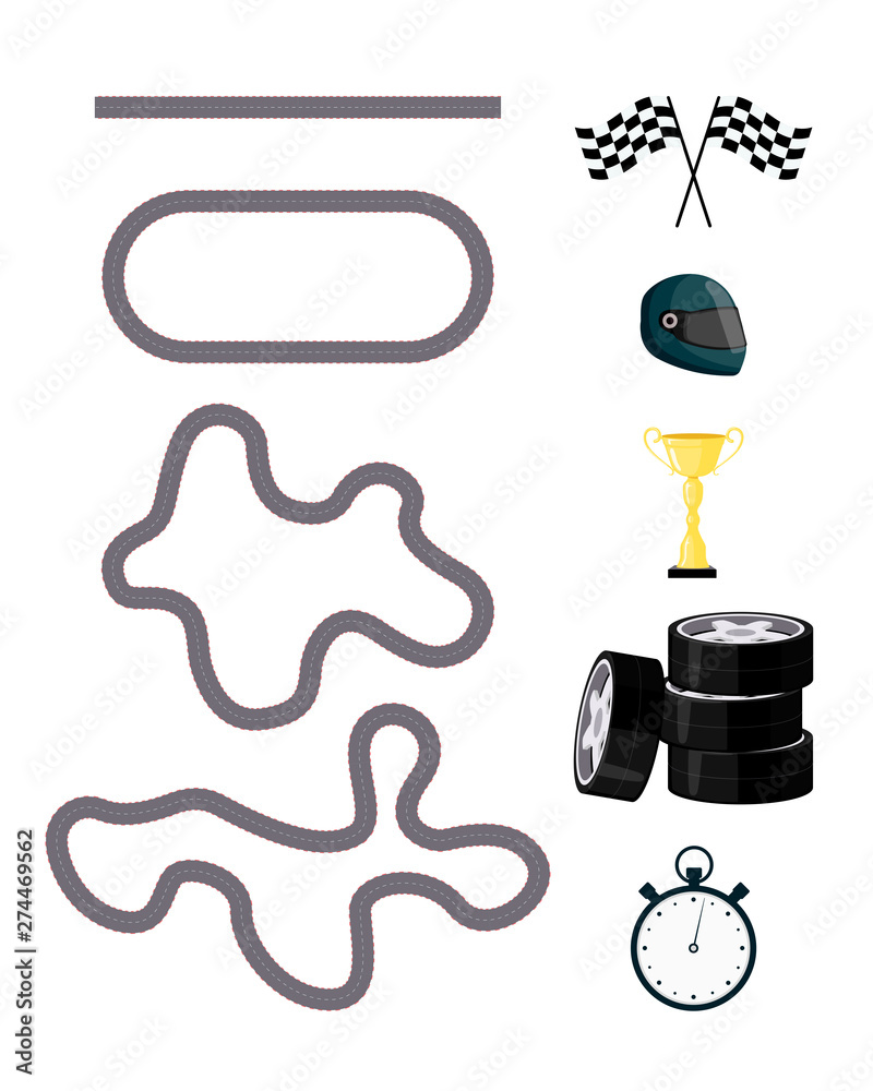 Race car competition icon set Stock Vector | Adobe Stock