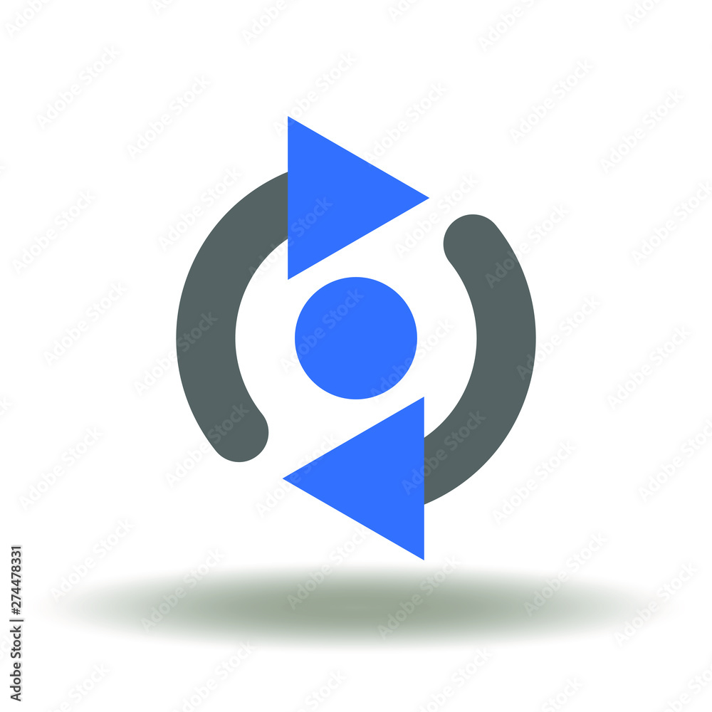 Consistency logo. Two arrows circular round repeat icon vector ...