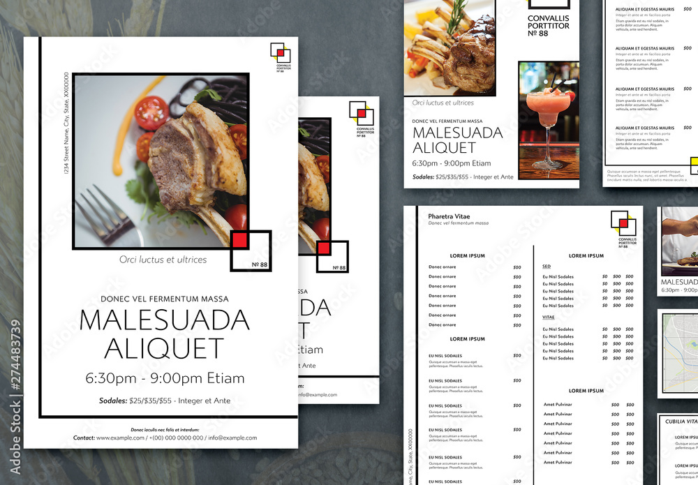 Restaurant Poster Set Stock Template | Adobe Stock