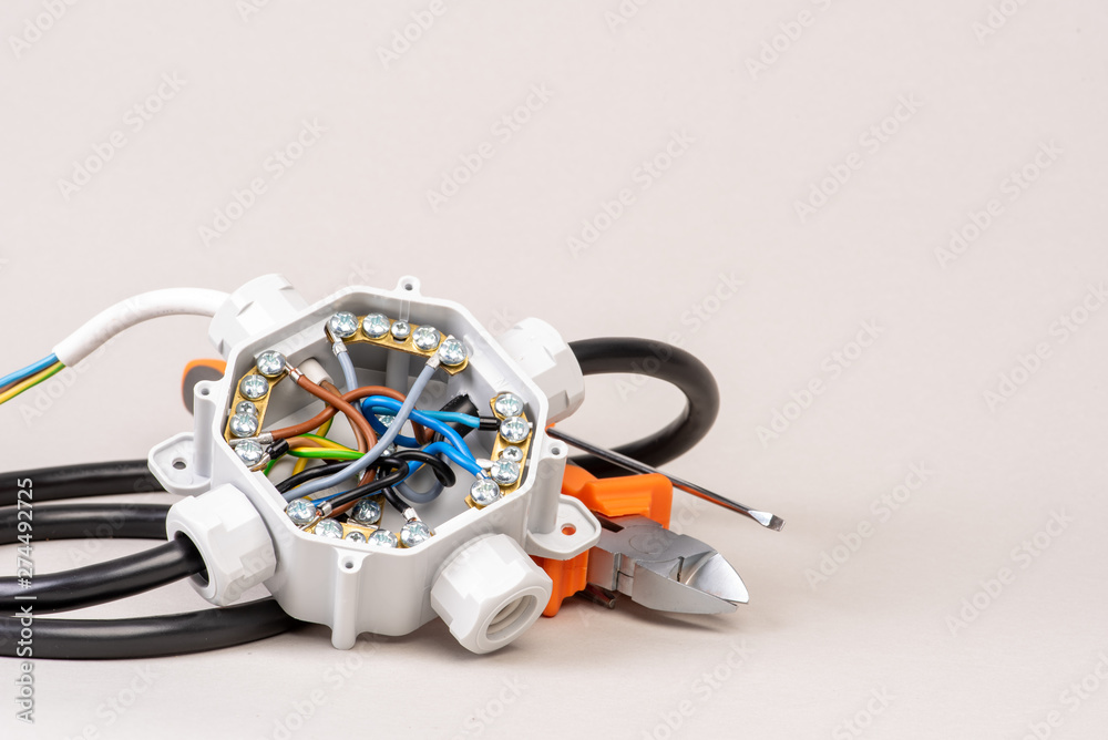 Components for use in electrical installations, junction box, cables ...