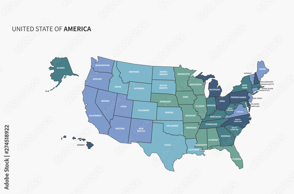 infographic vector map of america. usa map. united states map. Stock ...