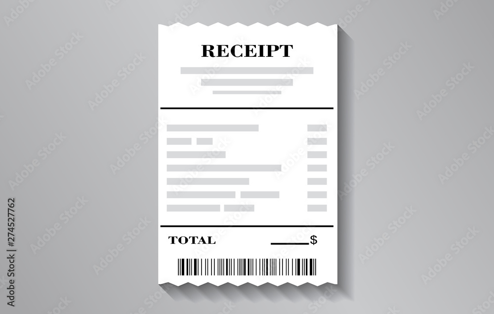 Vetor de Receipt template in vector with list of services of products ...