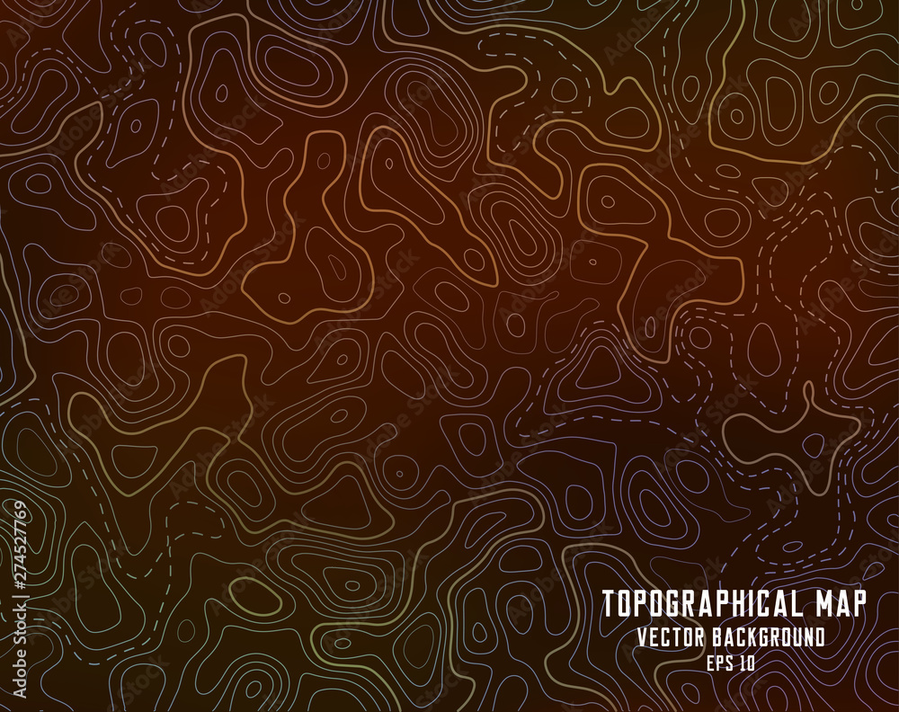 Topographic map. Vector design with lines and contours as background ...