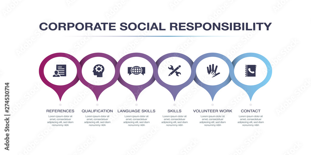 CORPORATE SOCIAL RESPONSIBILITY INFOGRAPHIC DESIGN Stock Vector | Adobe ...