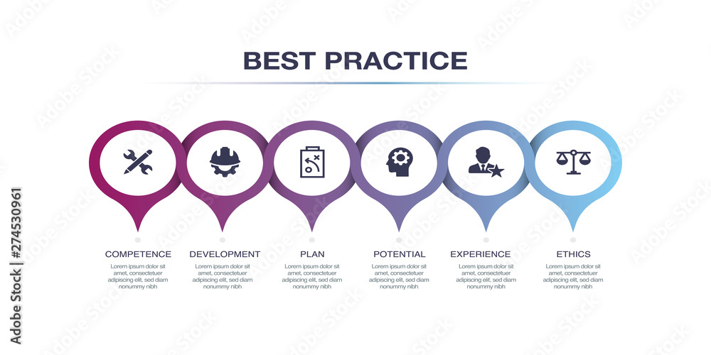 BEST PRACTICE INFOGRAPHIC DESIGN Stock Vector | Adobe Stock