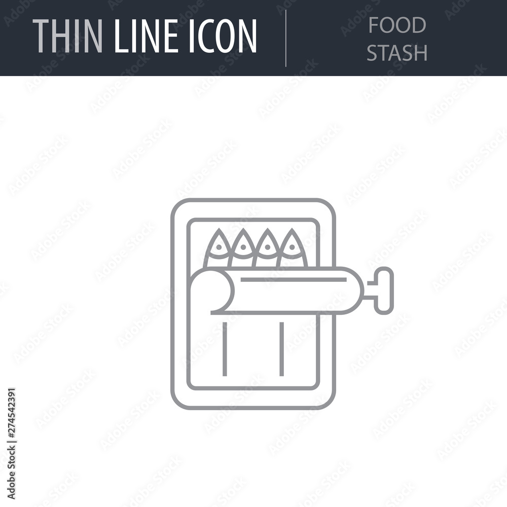 Symbol of Food Stash. Thin line Icon of Outdoor Recreation. Stroke ...