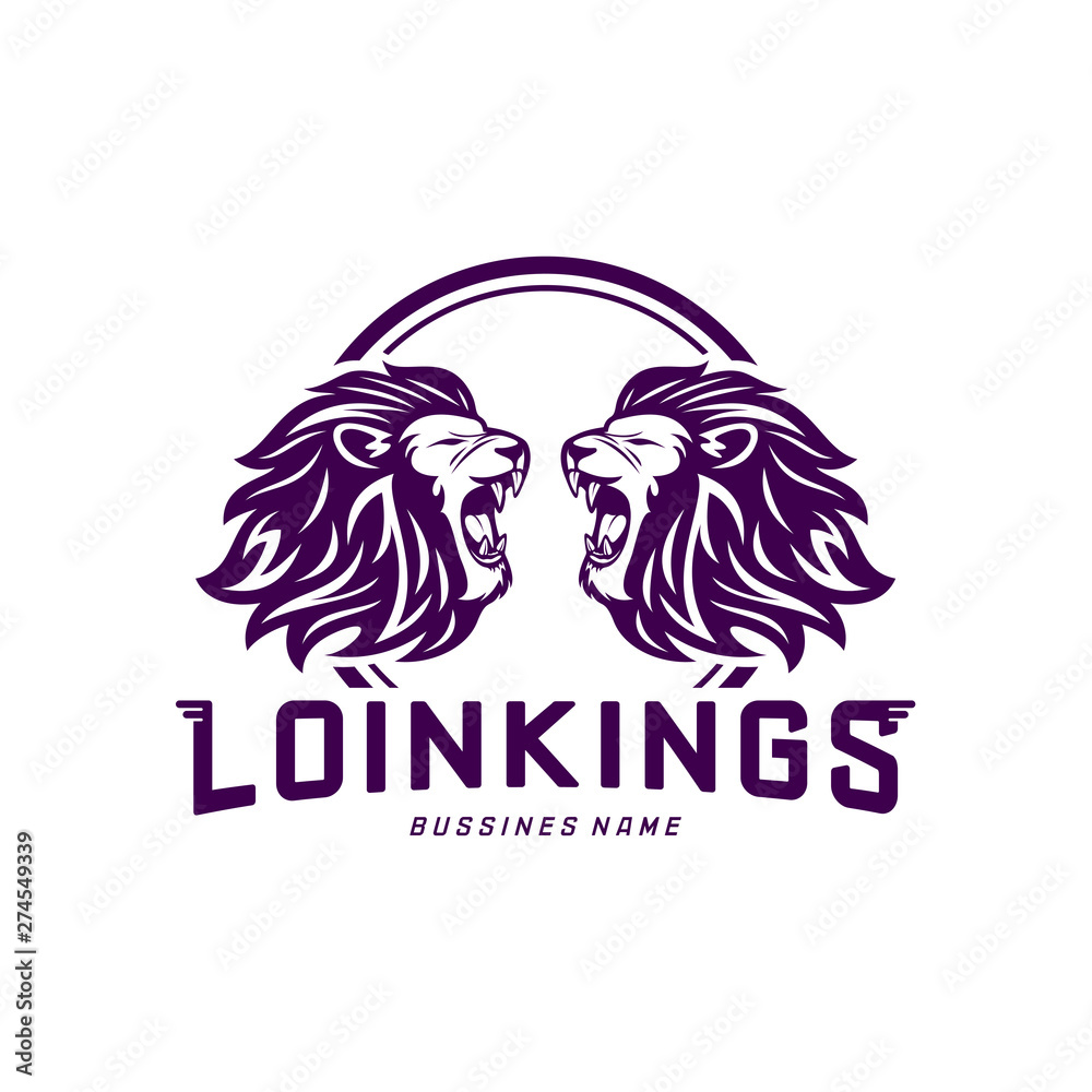 Lion Head Logo Design Vector. Silhouette of Lion. Vector illustration ...