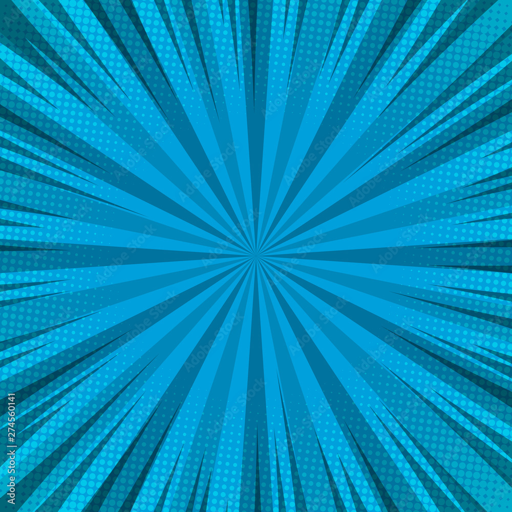 Comic pop art background lines halftone dots. Cartoon vector background ...