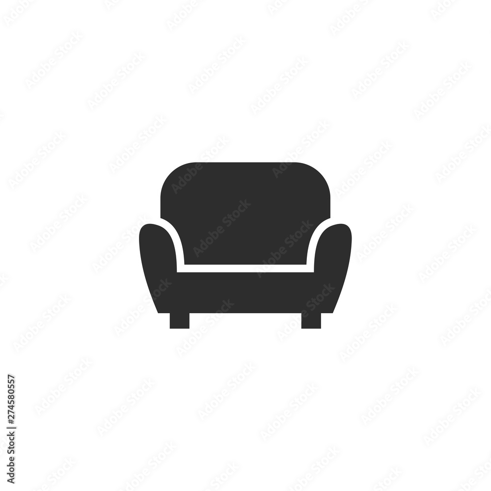 sofa furniture couch icon template black color editable. sofa furniture ...