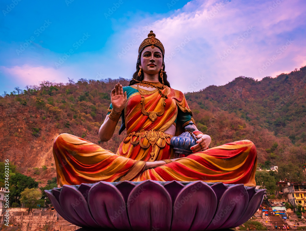 Idol of Indian God/ Goddess or deity, at the bank of river Ganga in ...
