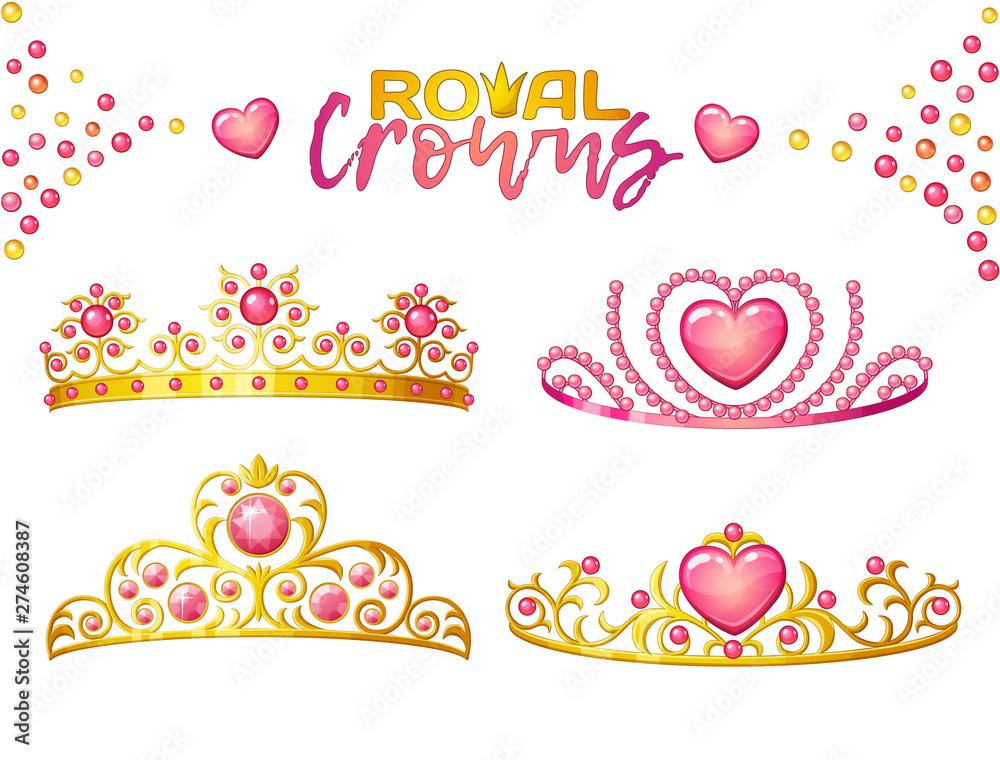Vector Princess Crown With Hearts