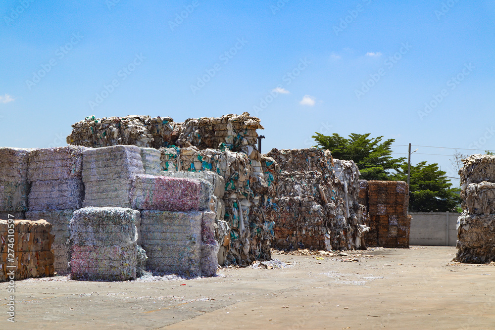 Bangkok/Thailand-June 22,2019: Thai recycle industry cardboard garbage ...