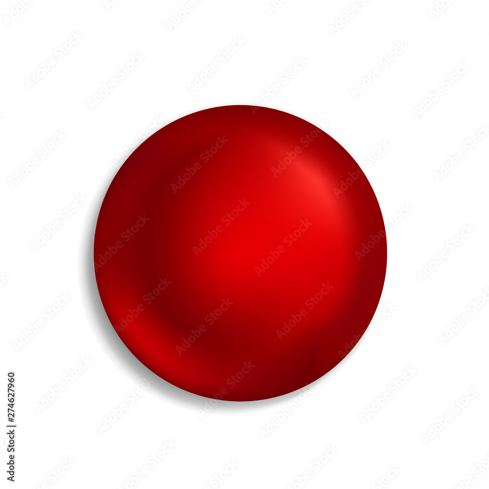 Red button object - vector Stock Vector | Adobe Stock