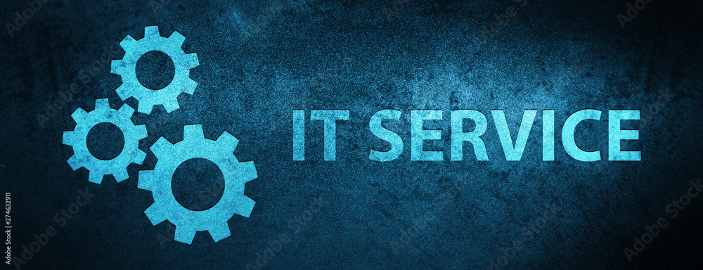 IT Service Gears icon Special Blue Banner Background Stock Illustration ...