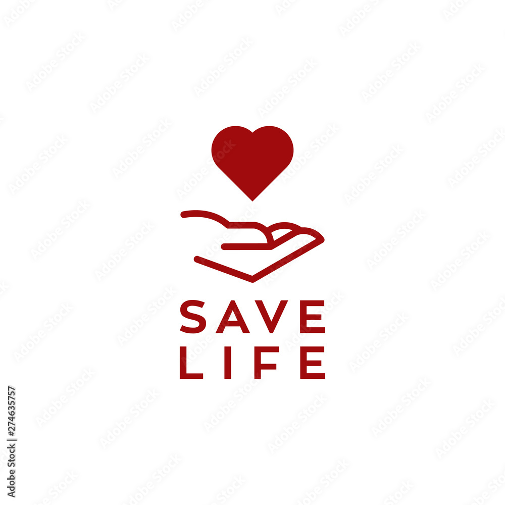save life blood donation vector icon logo design Stock ベクター | Adobe Stock