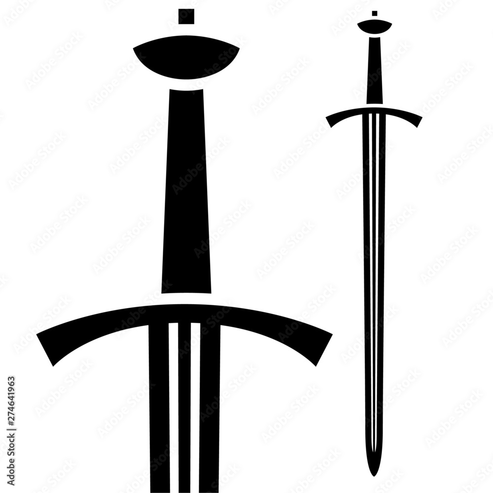 knight sword vector graphic illustration icon Stock Vector | Adobe Stock