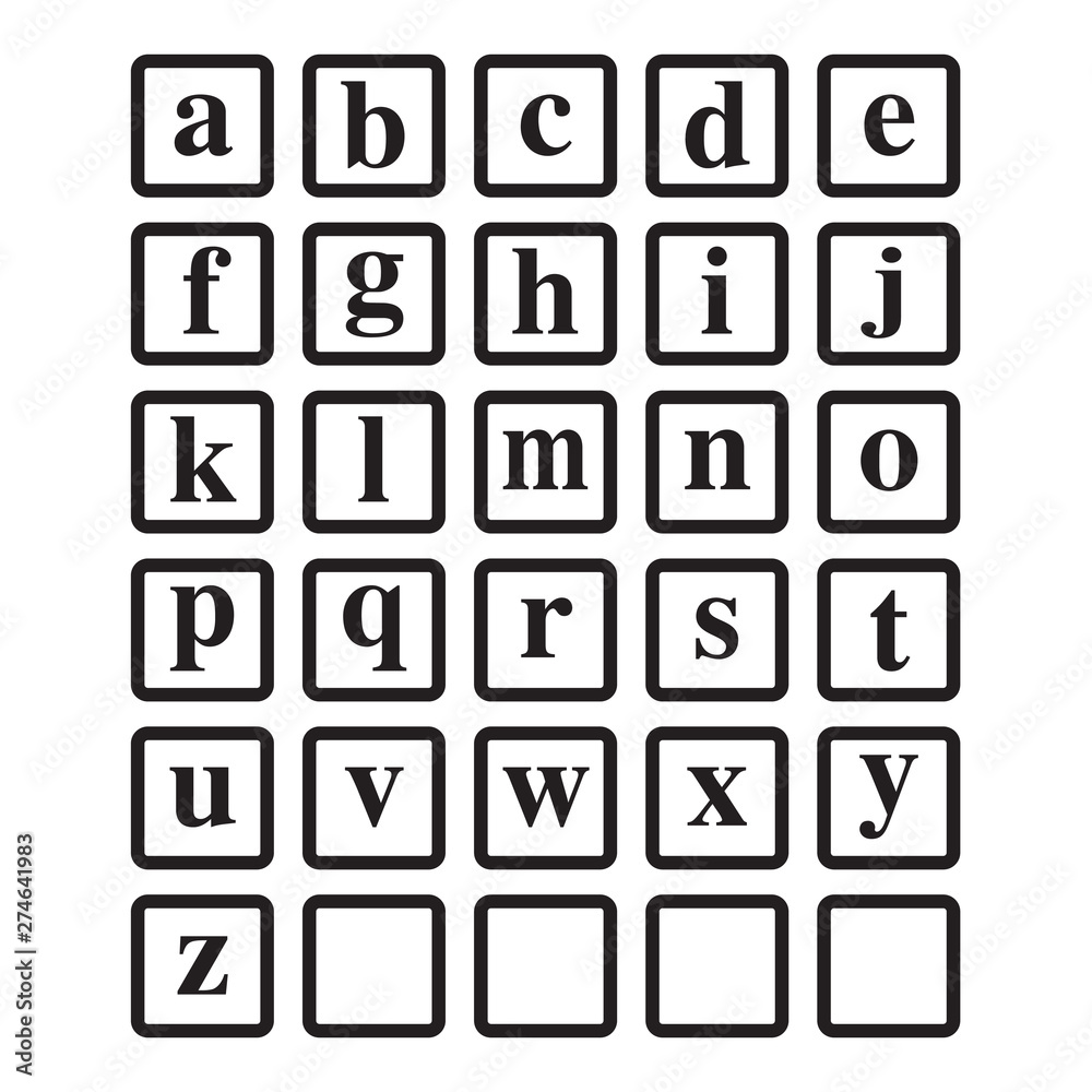 lowercase letters children's wooden alphabet blocks vector graphic icon ...