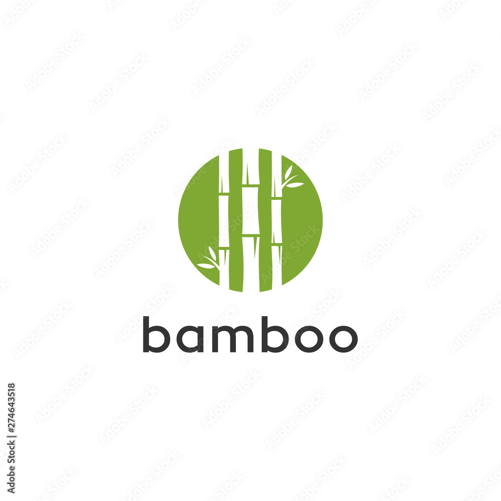 bamboo tree vector logo design Stock Vector | Adobe Stock