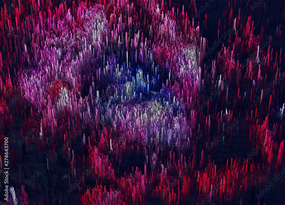 Beautiful 3D graphics, 3D synthetic solid graphics, mountains Stock ...