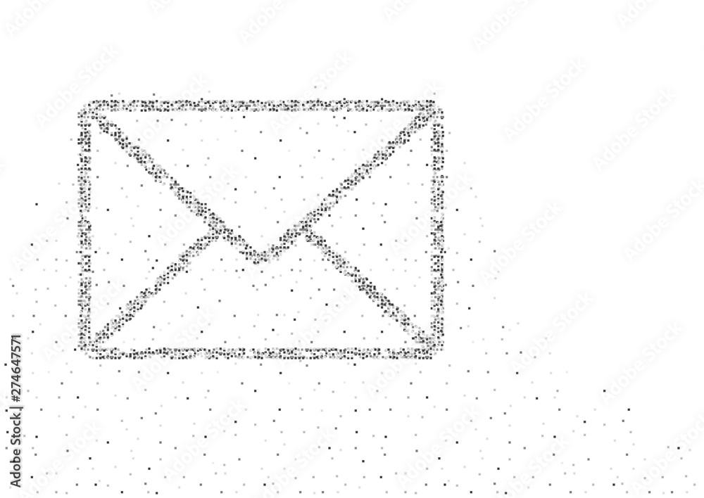 Email symbol shape Particle Geometric Square box pixel pattern, You got ...
