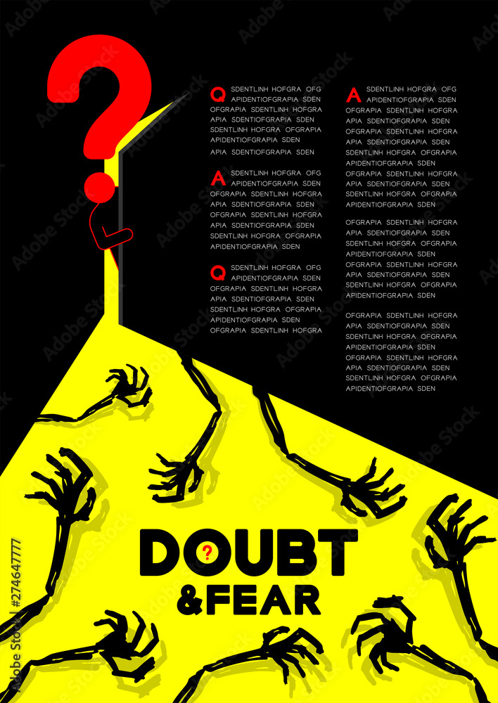 Man pictogram and question mark open the door to dark room with shadow ...