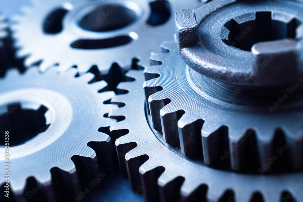 perspective view of industrial engine gear wheel Stock Photo | Adobe Stock
