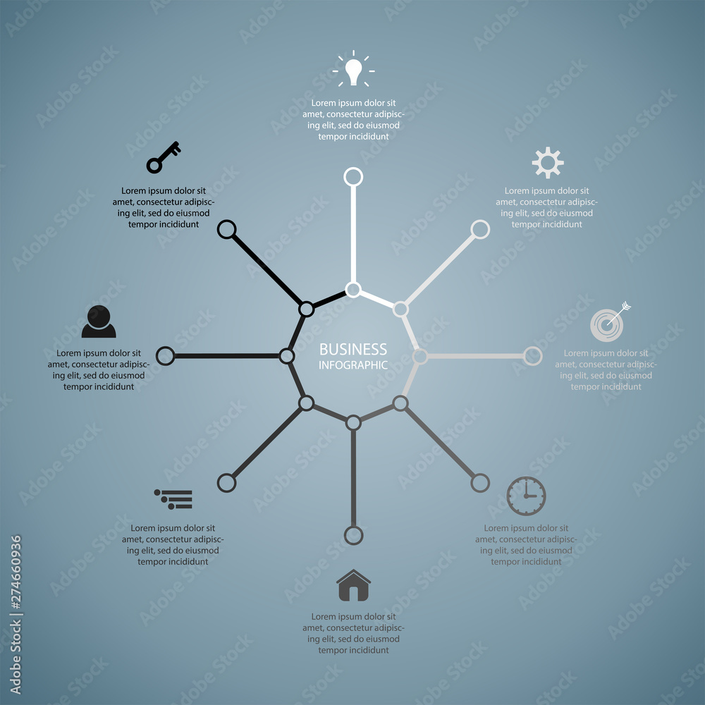 Business InfoGraphics, Geometry, Octagon Design, Marketing presentation ...