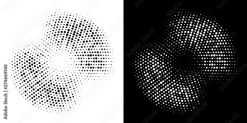 Halftone circle frame dotted background set. Round border Icon using ...