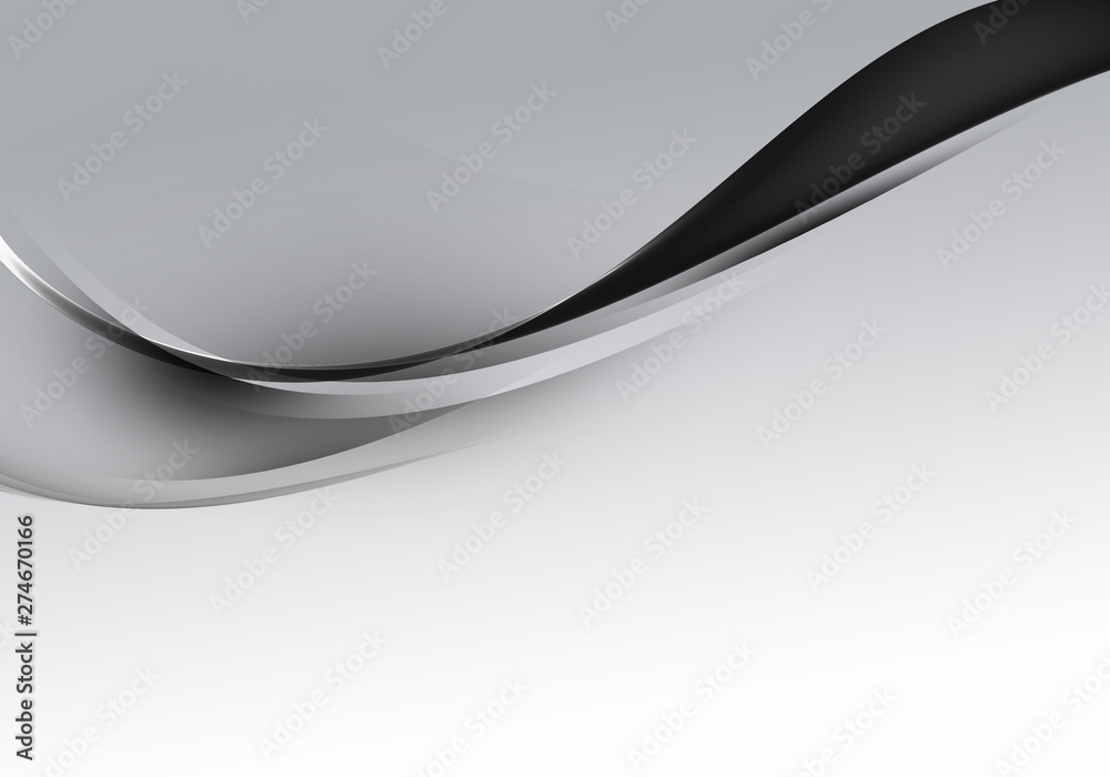 Abstract background waves. White, black and grey abstract background ...