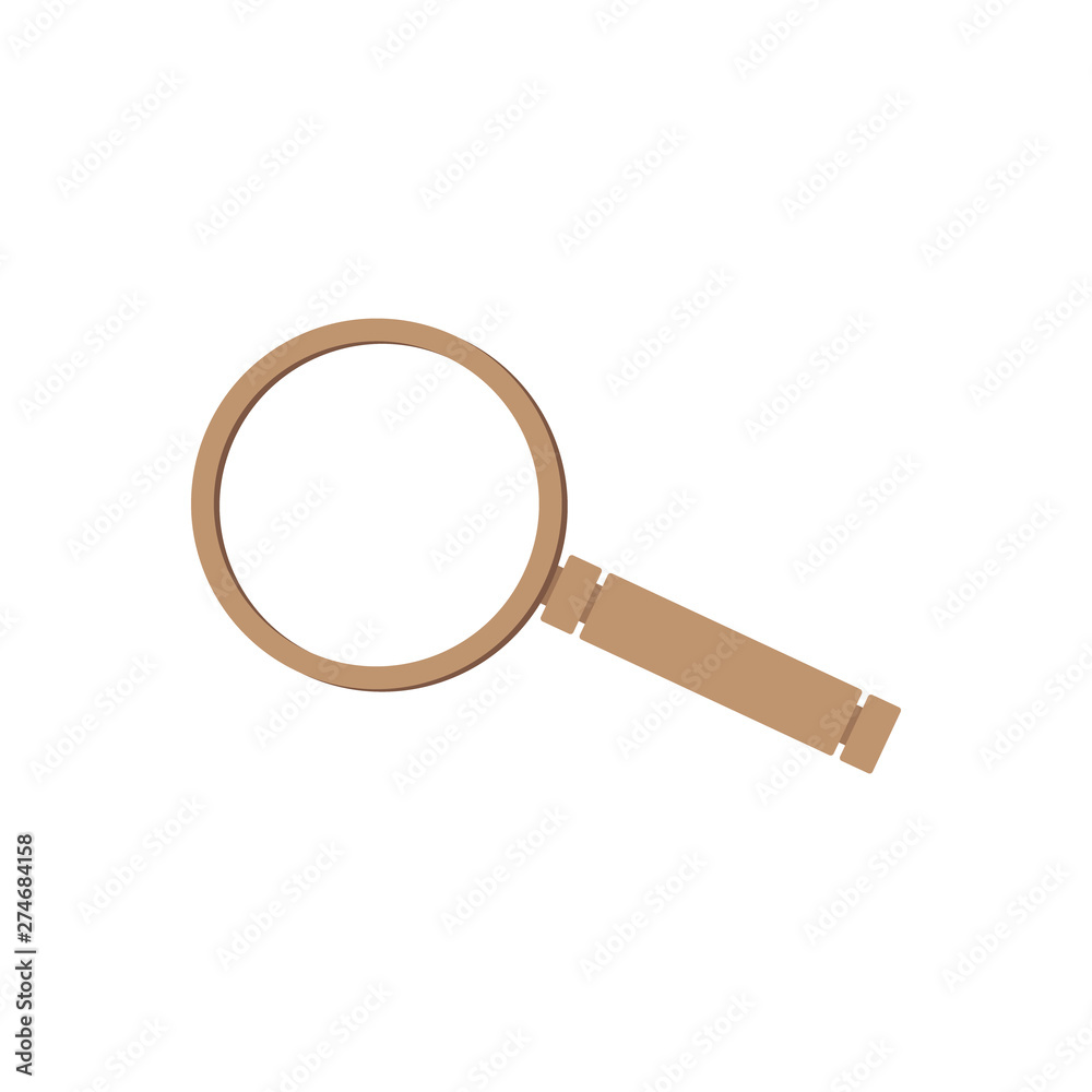 Vector brown colored magnifying glass. Useful for infogramphics and ...