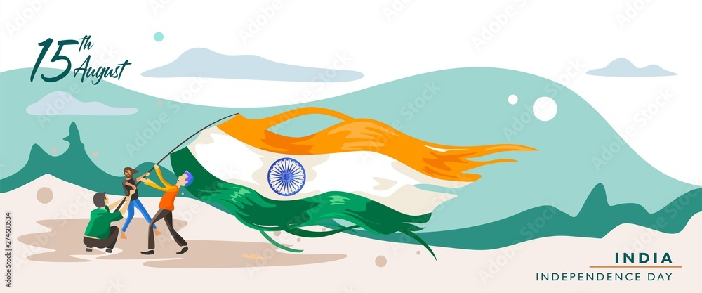 India independence day. 15 august. Greeting card, banner and poster ...