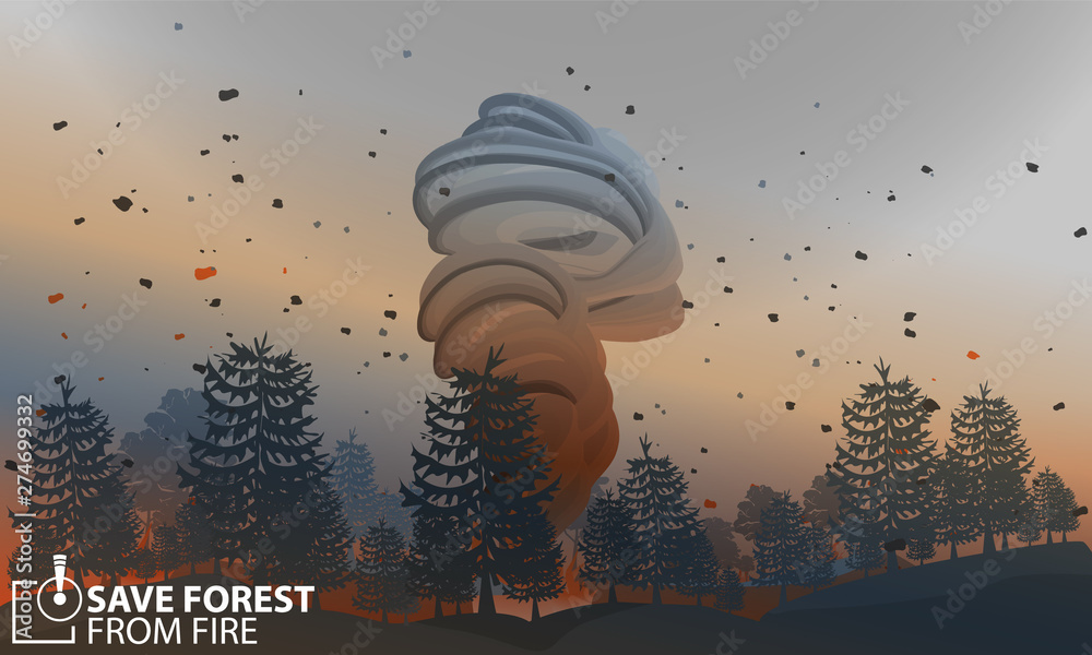 Fire in The Forest with Text - Save Forest from Fire. Template for ...