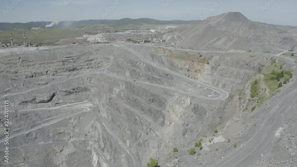 an air flight over one of the largest quarries for the extraction of ...