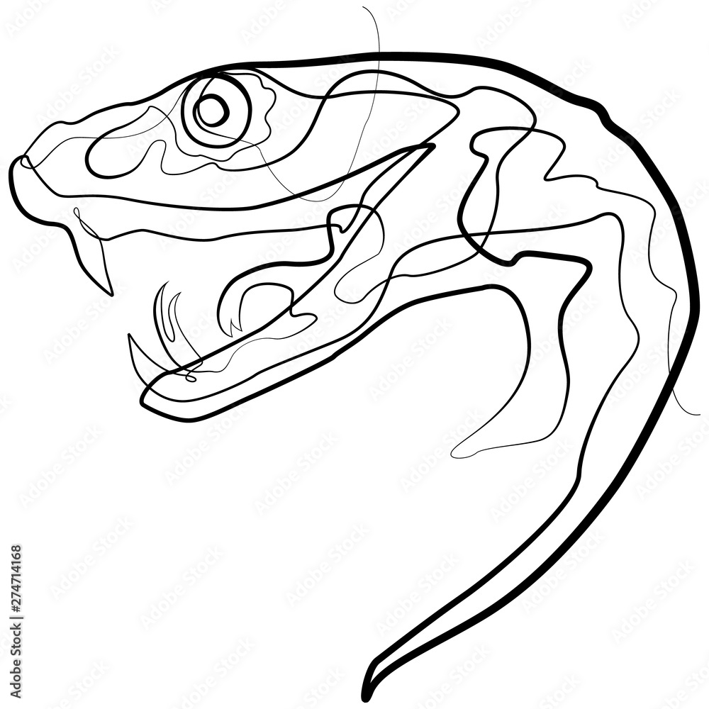 Snake one line drawing. Continuous line Animal Vector Art Stock Vector ...