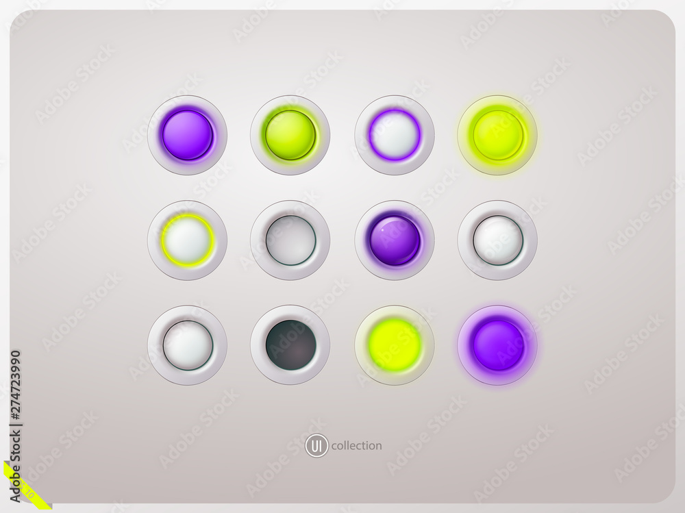 Light switch in the on and off position. Glowing indicator. Realistic ...