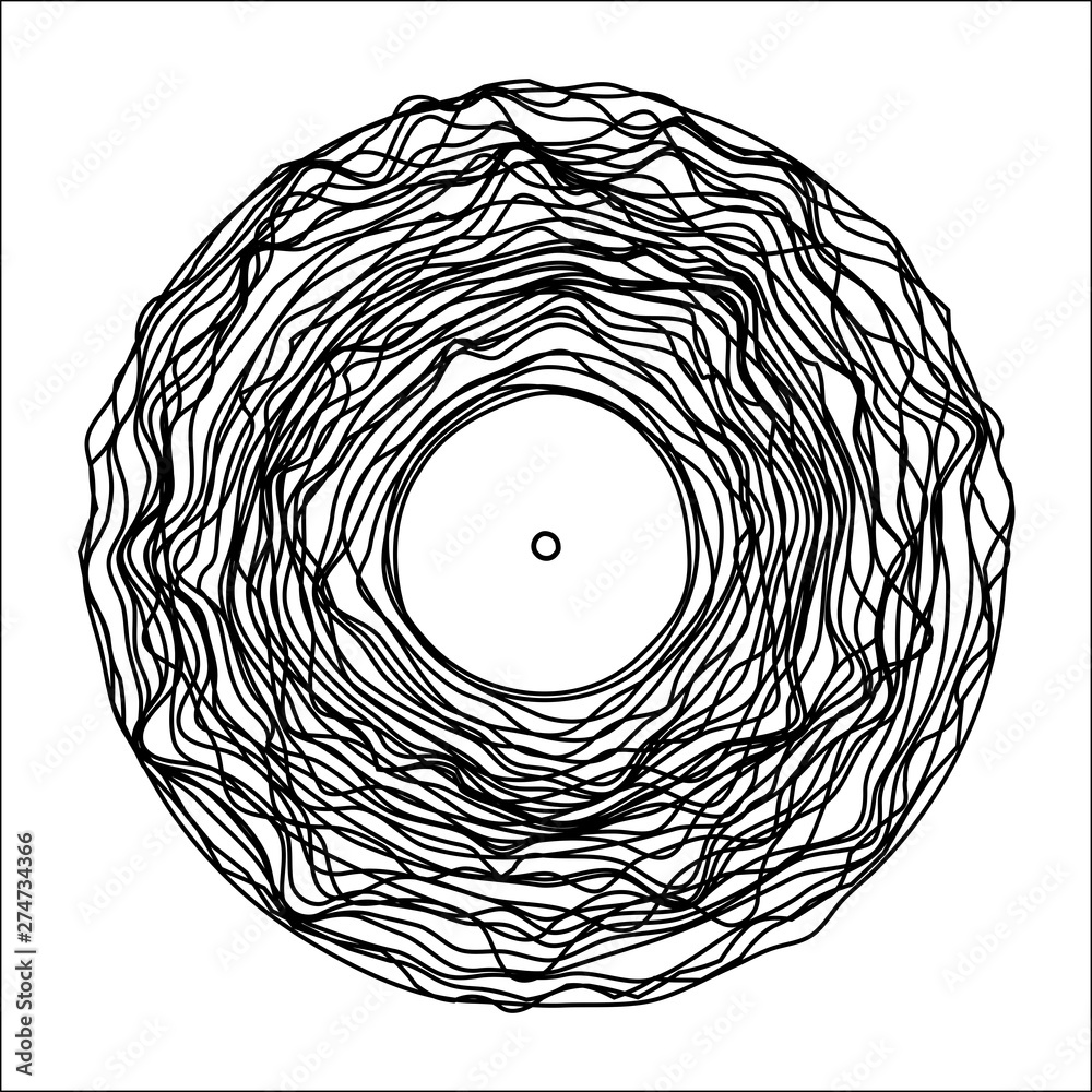 Vinyl record sketch design vector Stock Vector | Adobe Stock